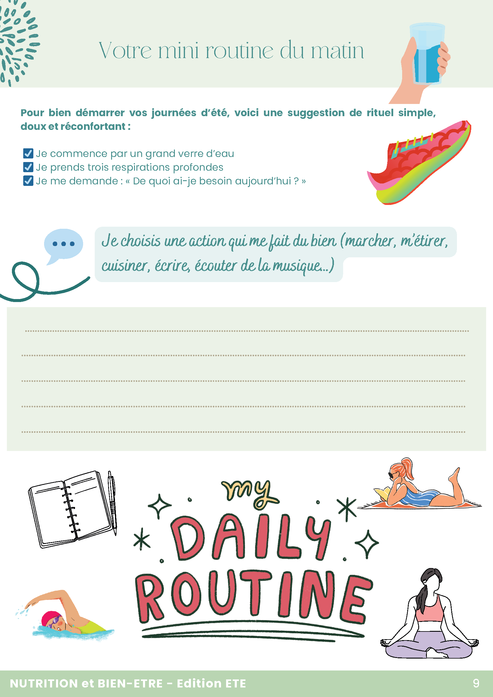 Cahier de vacances - Nutrition et bien-être - Edition été